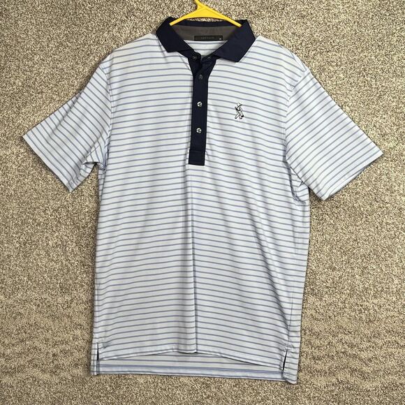 Greyson | Shirts | Greyson Polo Shirt Mens Medium White Blue Striped ...